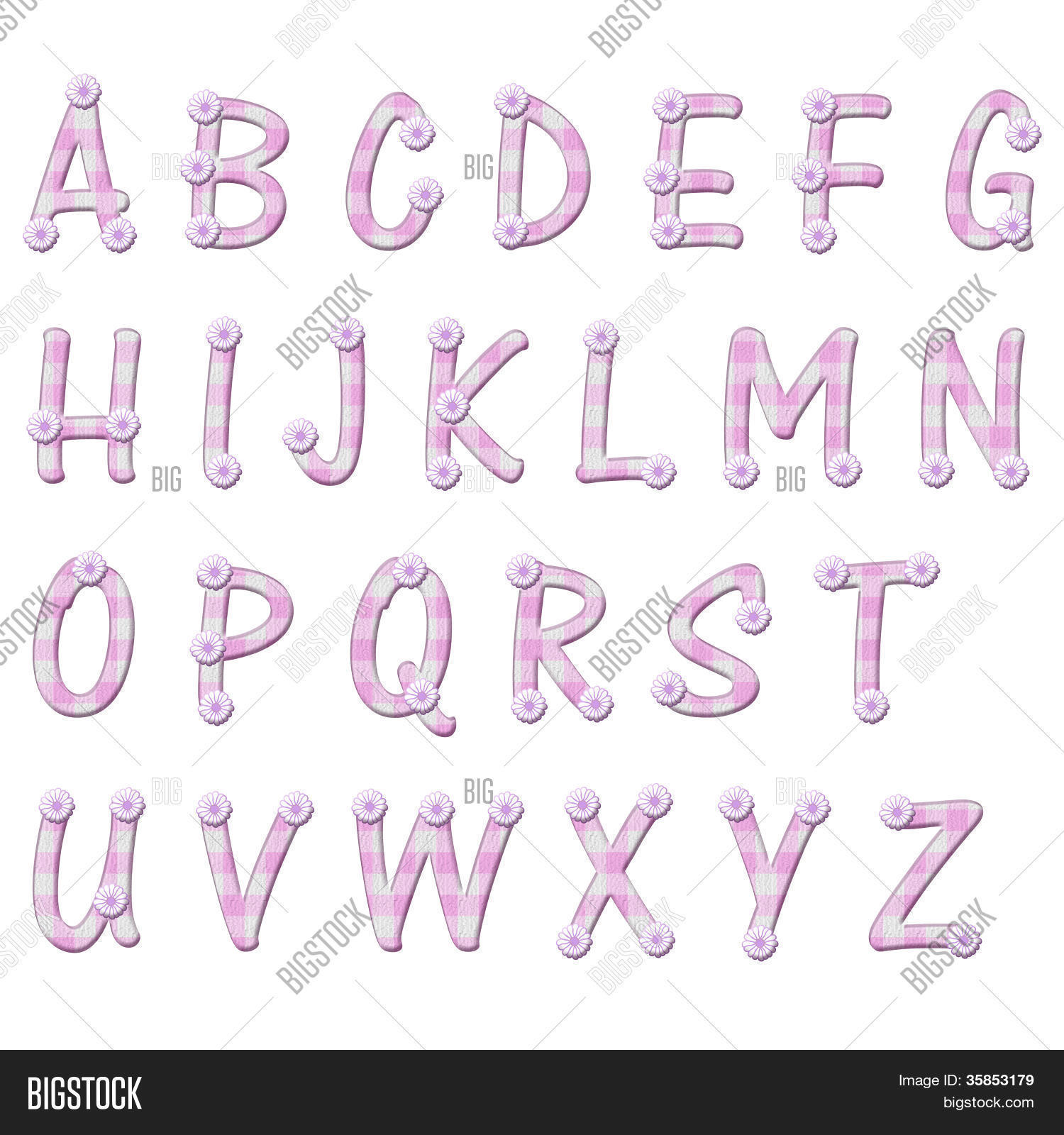 Pink Gingham Flower Image & Photo (Free Trial) | Bigstock