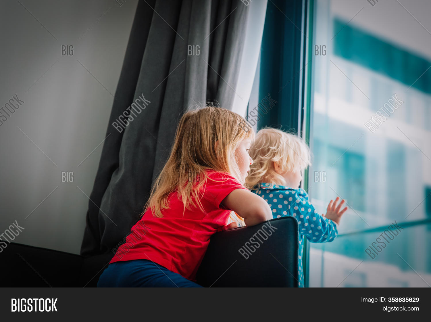 Kids Looking Window Image & Photo (Free Trial) | Bigstock