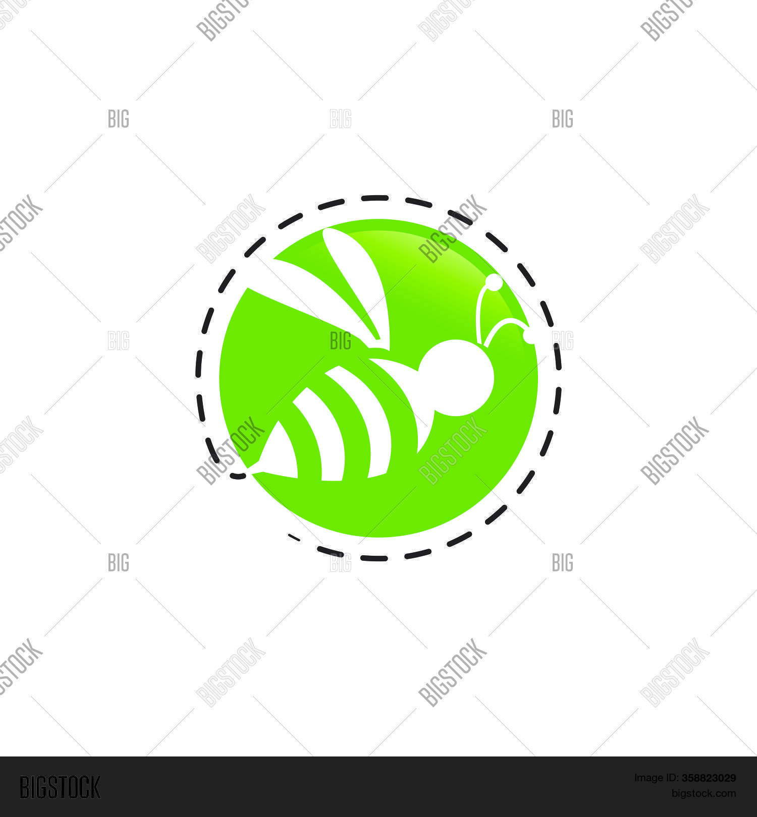 Creative Circle Bee Vector & Photo (Free Trial) | Bigstock