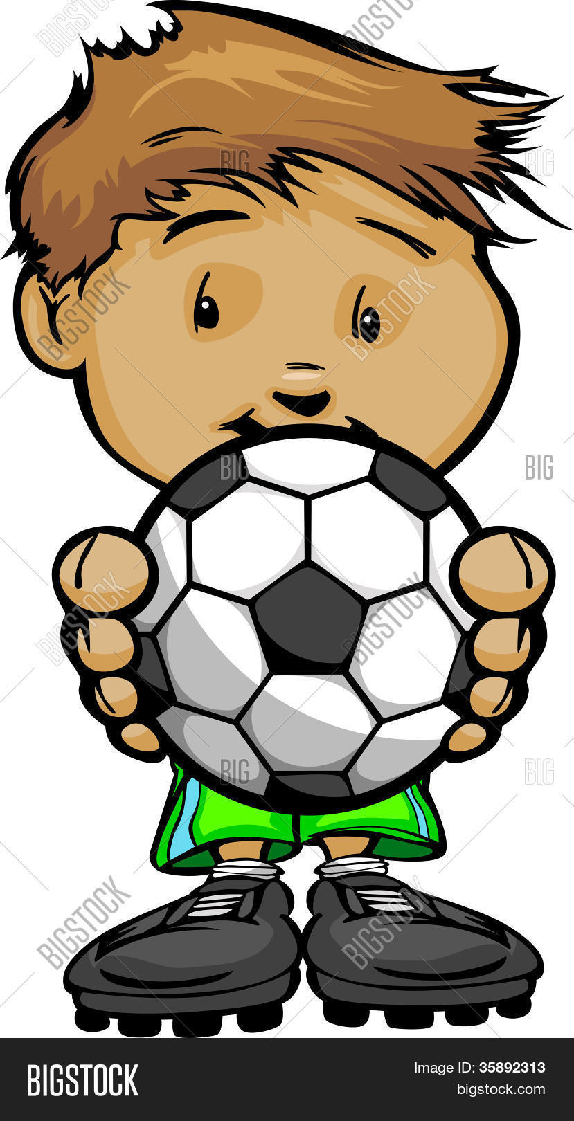 Smiling Football Kid Vector & Photo (Free Trial) | Bigstock