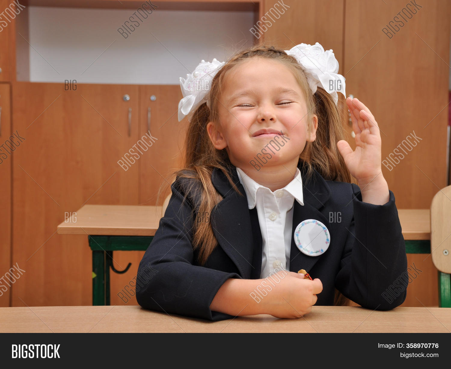 First-grader Sits Desk Image & Photo (Free Trial) | Bigstock