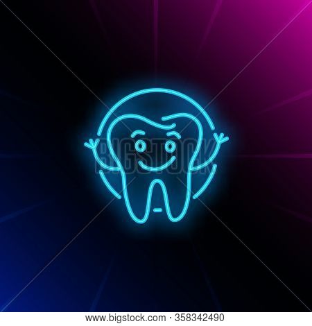 Happy Tooth Neon Sign Vector & Photo (Free Trial) | Bigstock