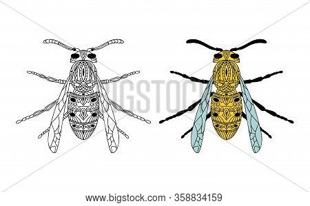Wasp Outline Graphic Vector & Photo (Free Trial) | Bigstock