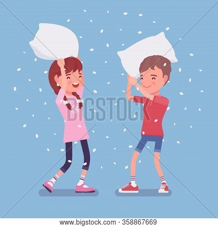 Pillow Fight Cartoon