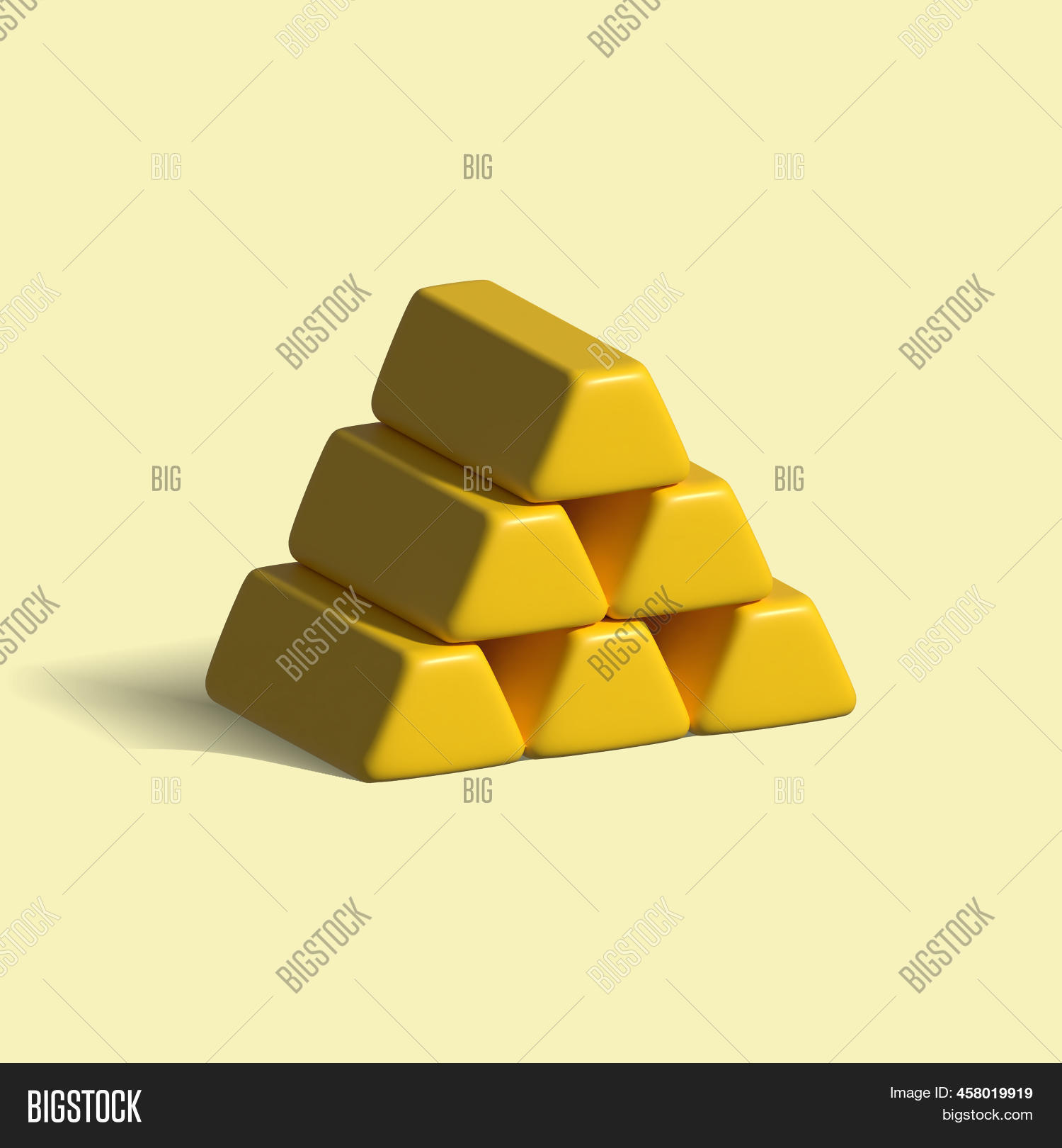 Gold Ingots 3d Icon. Image & Photo (Free Trial) | Bigstock