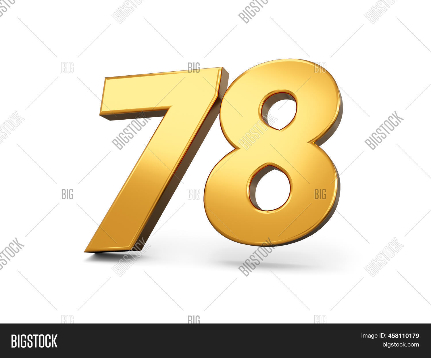 Gold Number 78 Seventy Image & Photo (Free Trial) | Bigstock