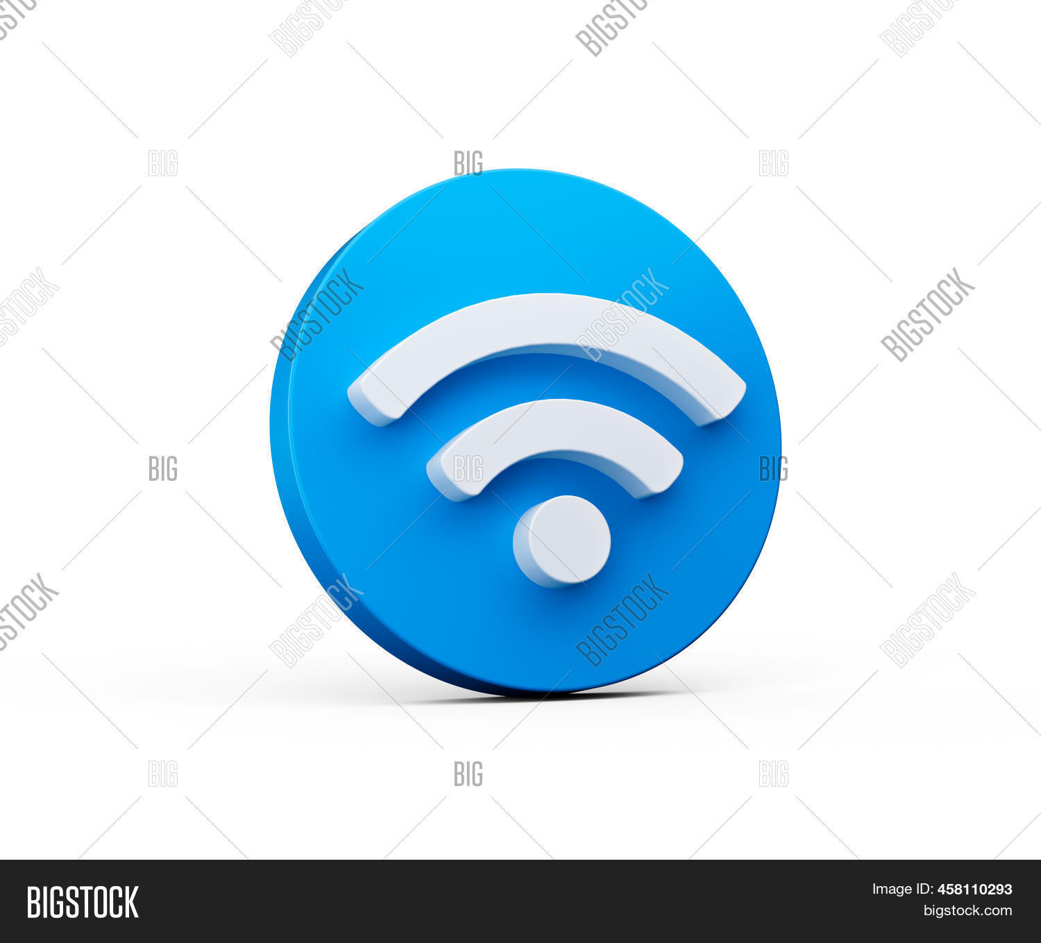 3d Wi-fi Icon On Blue Image & Photo (Free Trial) | Bigstock