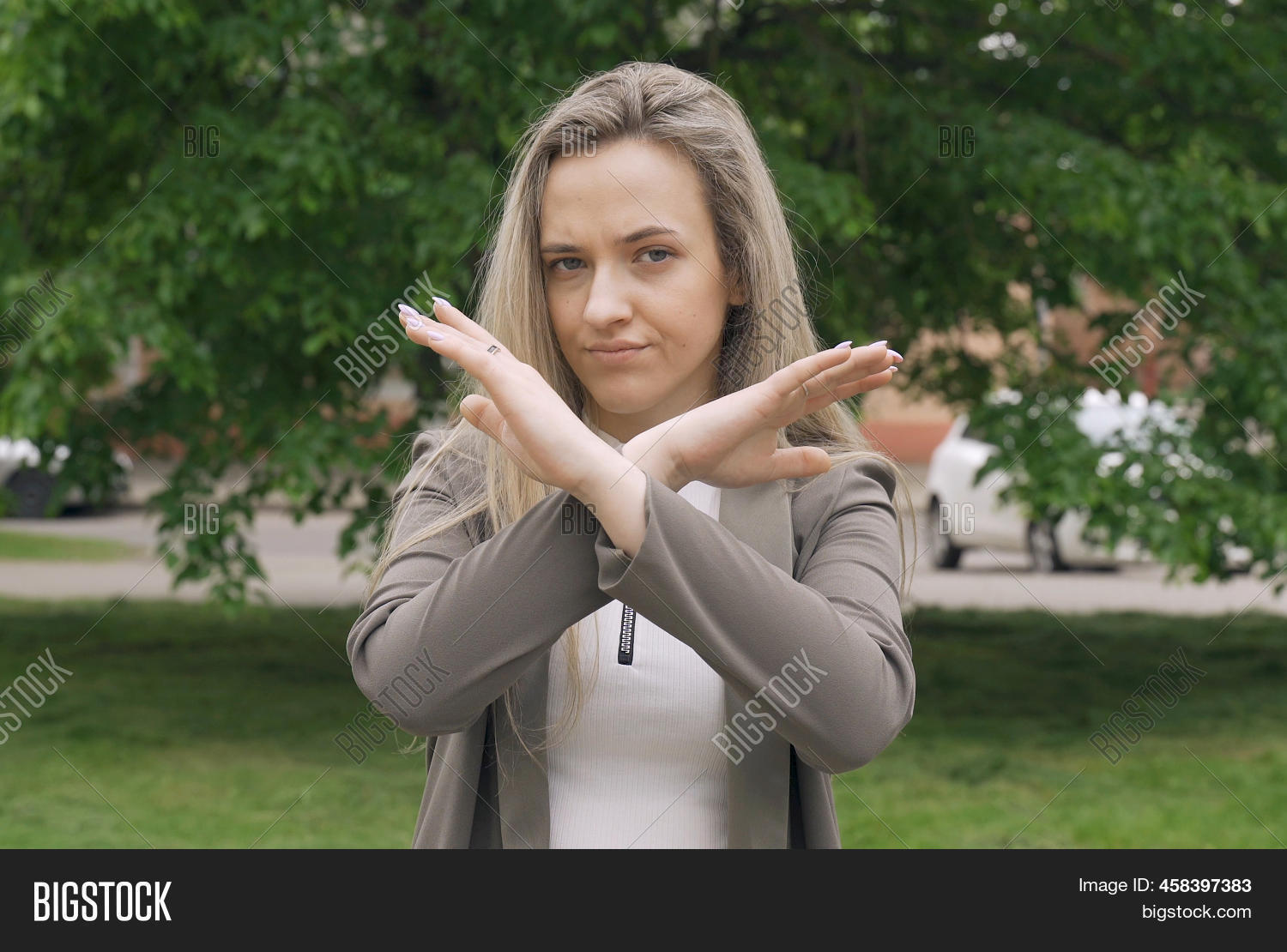 Young Woman Shows No Image & Photo (Free Trial) | Bigstock