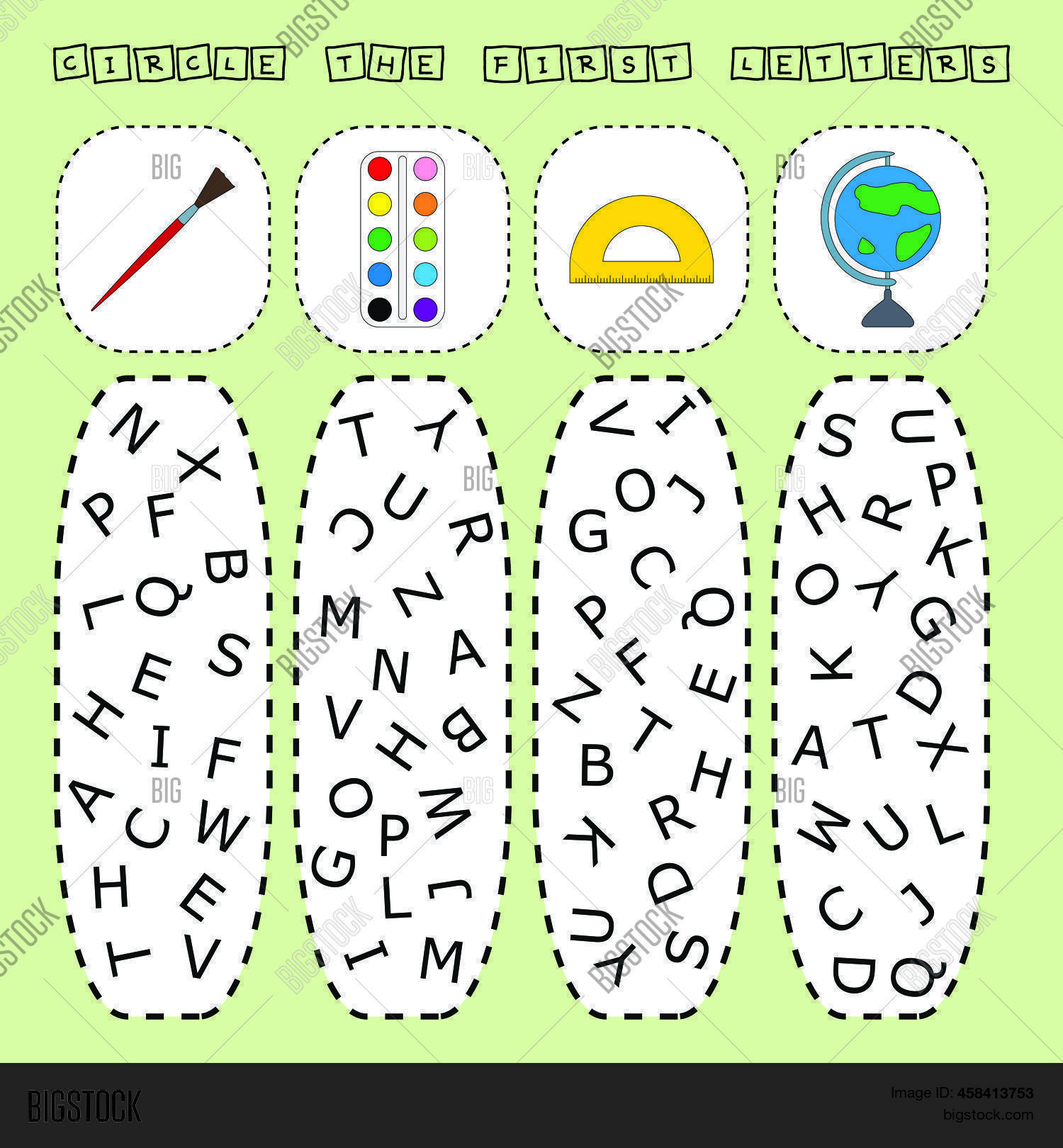 Find First Letter Vector & Photo (Free Trial) | Bigstock