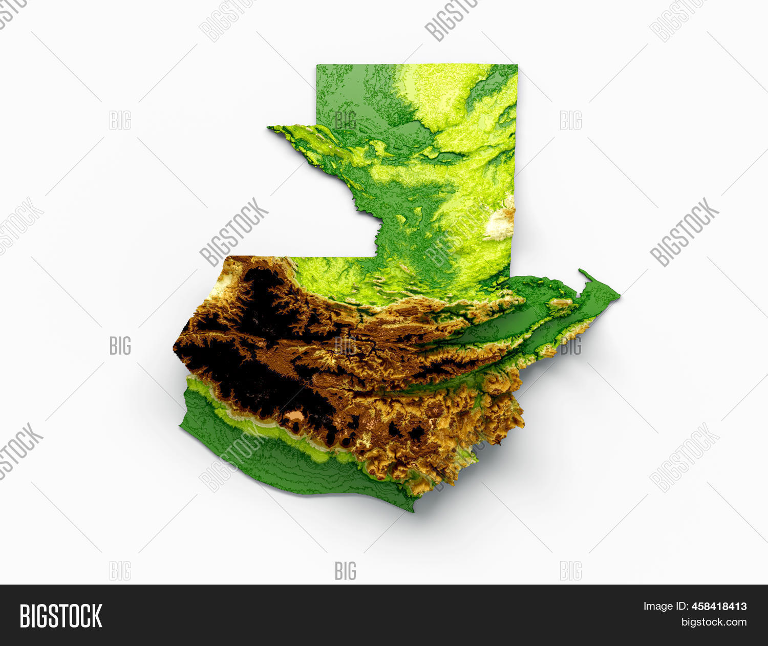 Guatemala Map Shaded Image & Photo (Free Trial) | Bigstock