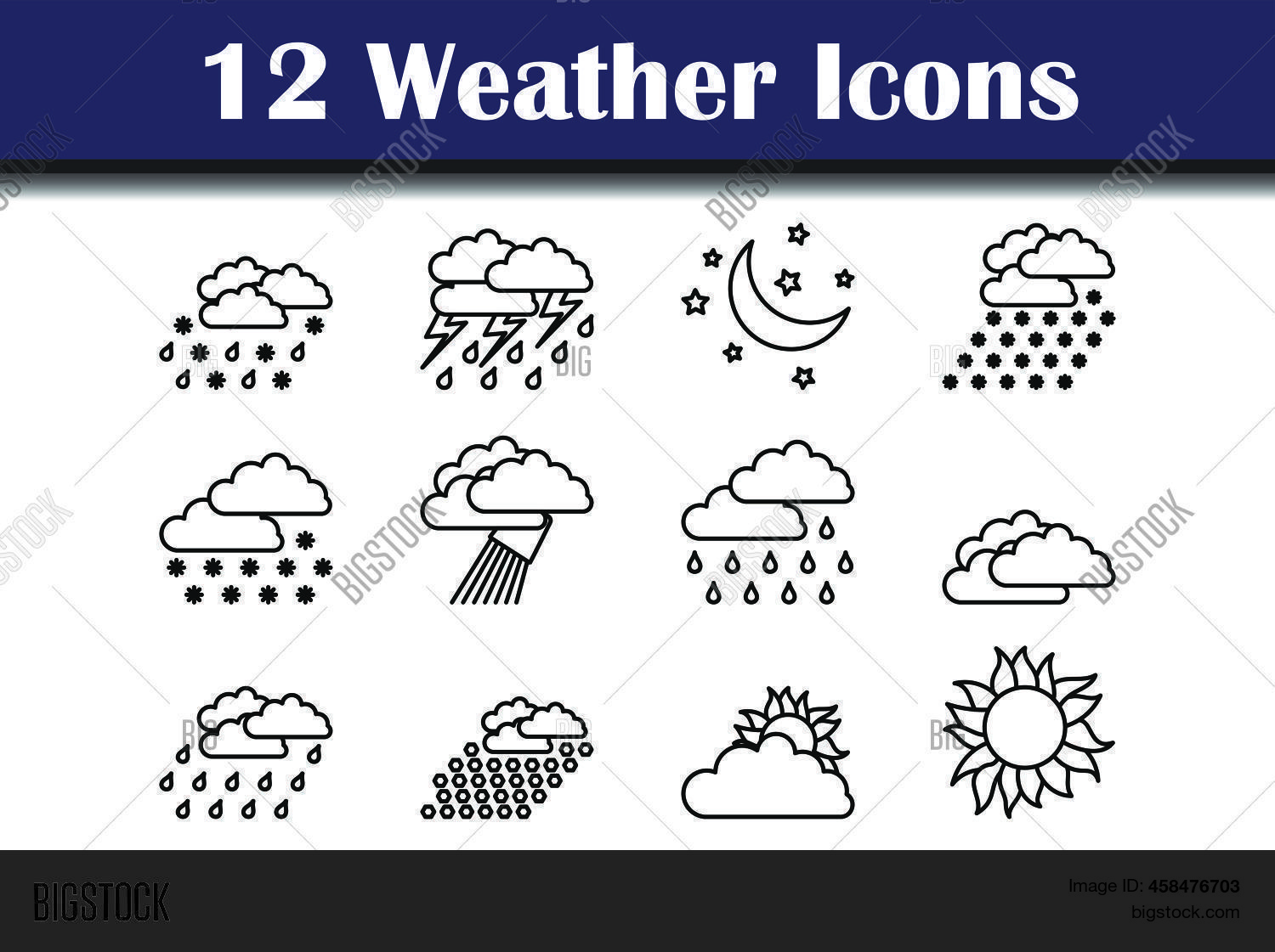 Weather Icon Set. Vector & Photo (Free Trial) | Bigstock