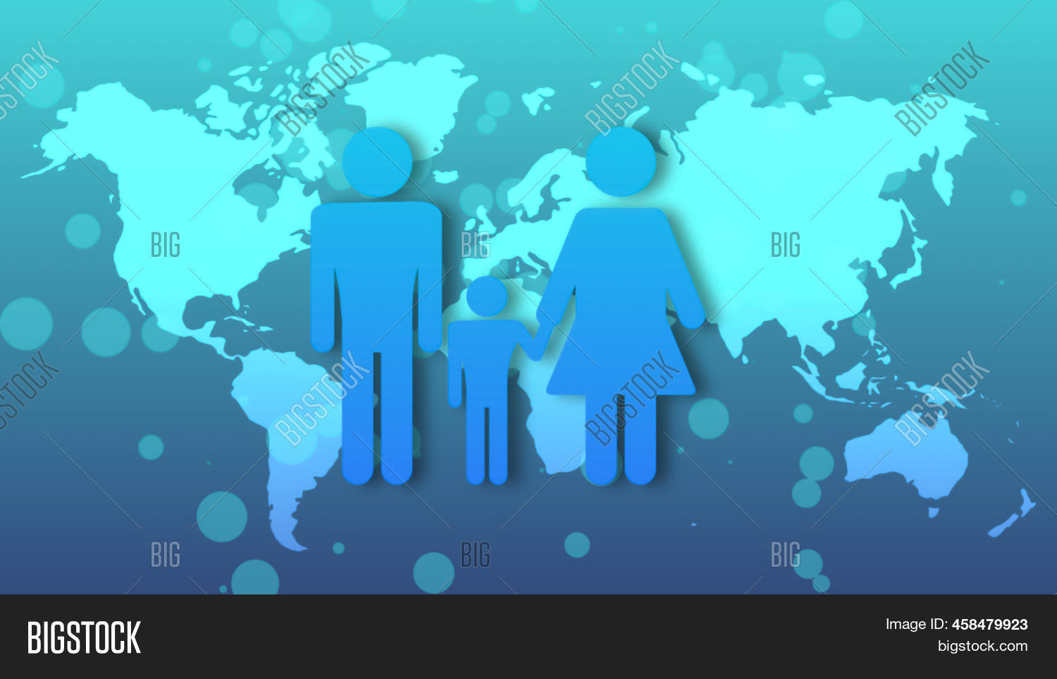 Blue Family Icon On Image & Photo (Free Trial) | Bigstock