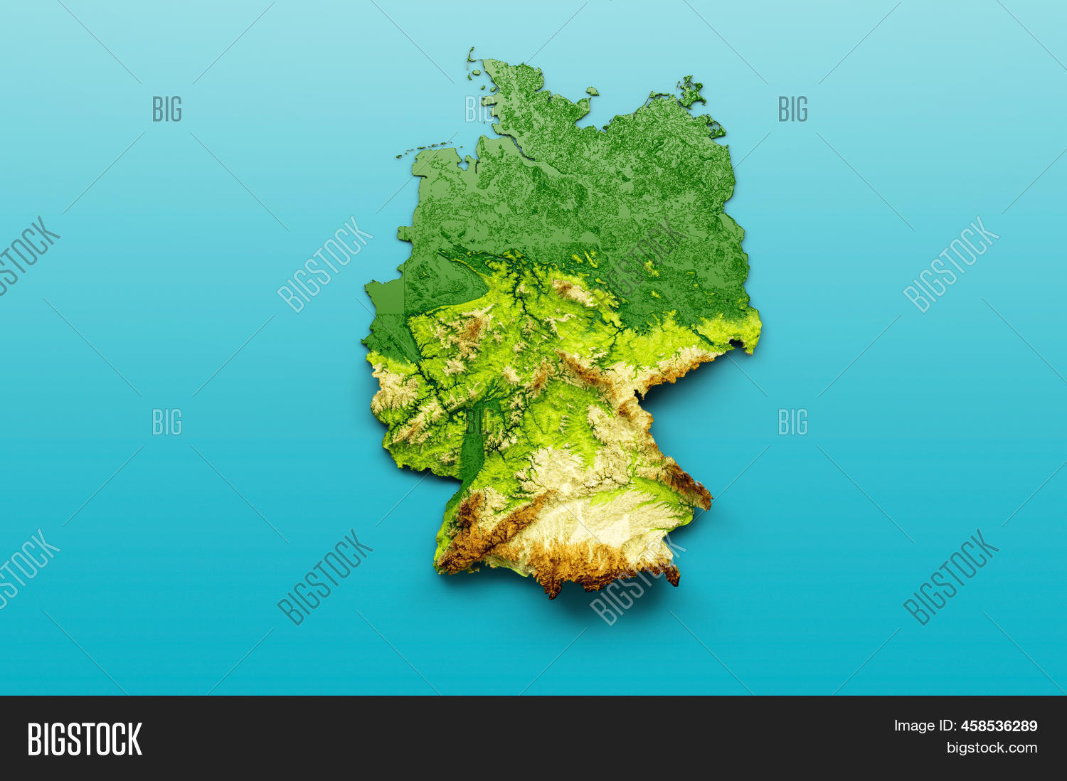 Germany Map Shaded Image & Photo (Free Trial) | Bigstock