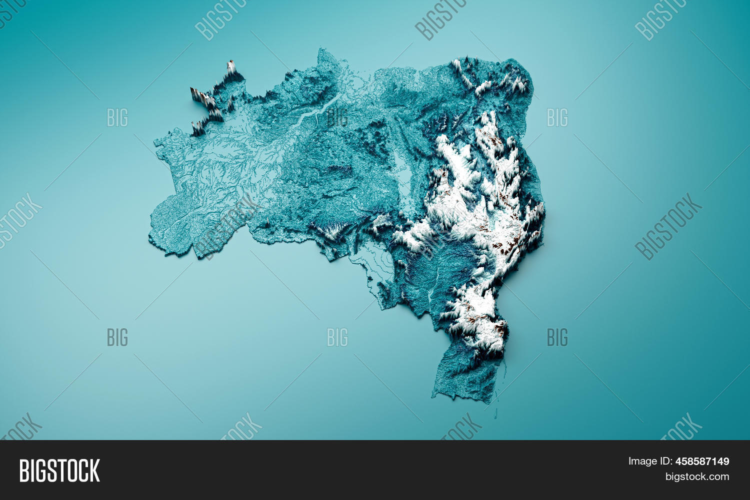 Topographic Brazil Map Image & Photo (Free Trial) | Bigstock
