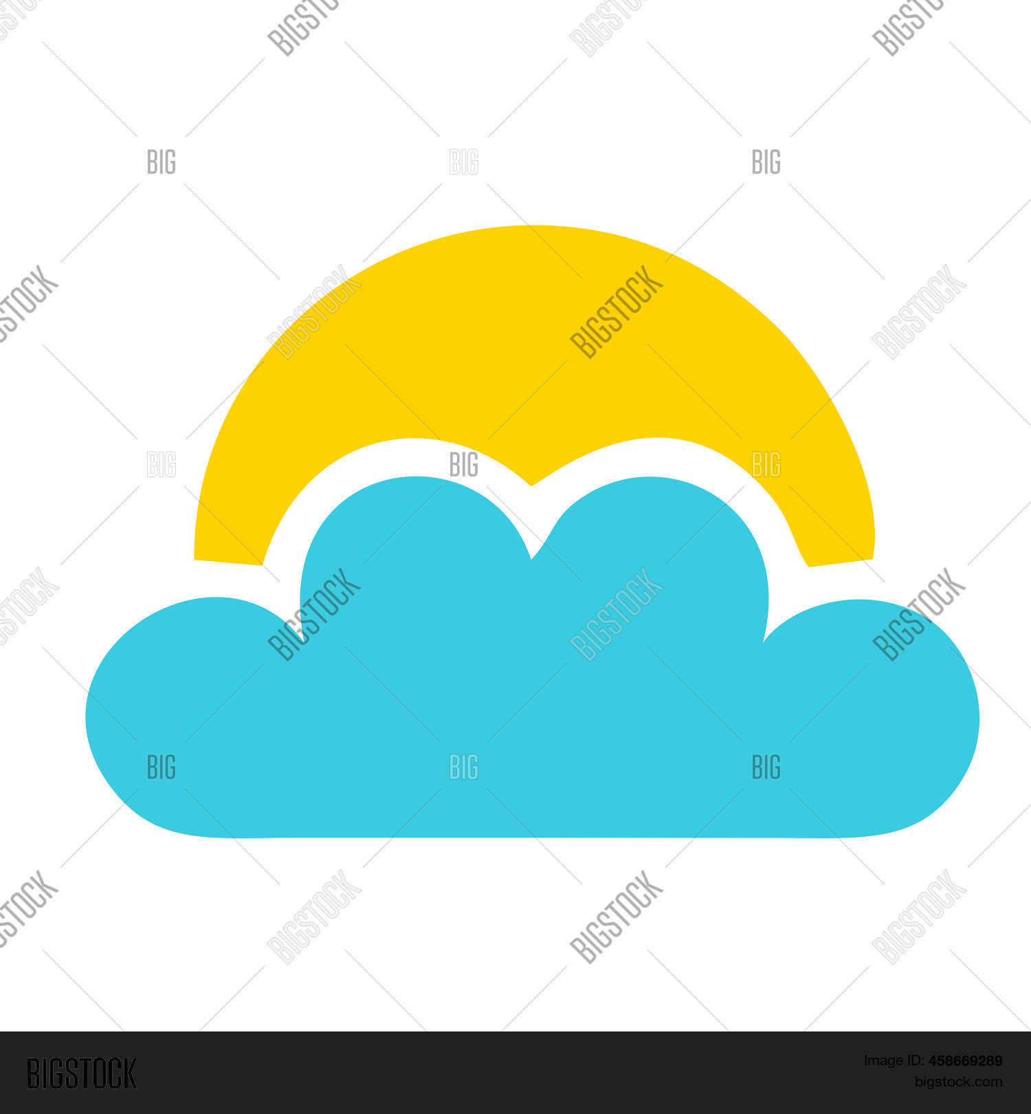 Cloud Sun Vector Icon Vector & Photo (Free Trial) | Bigstock