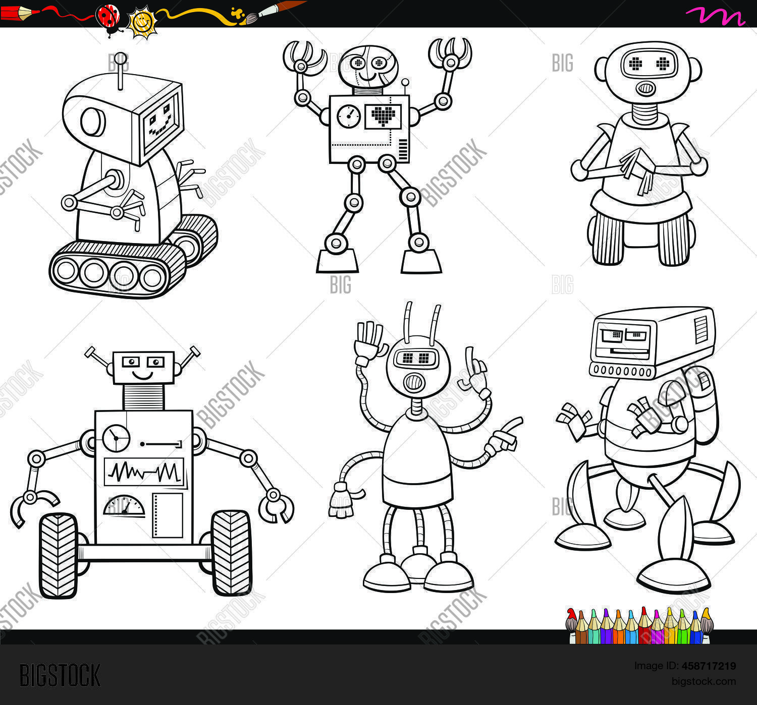 Black White Cartoon Vector & Photo (Free Trial) | Bigstock