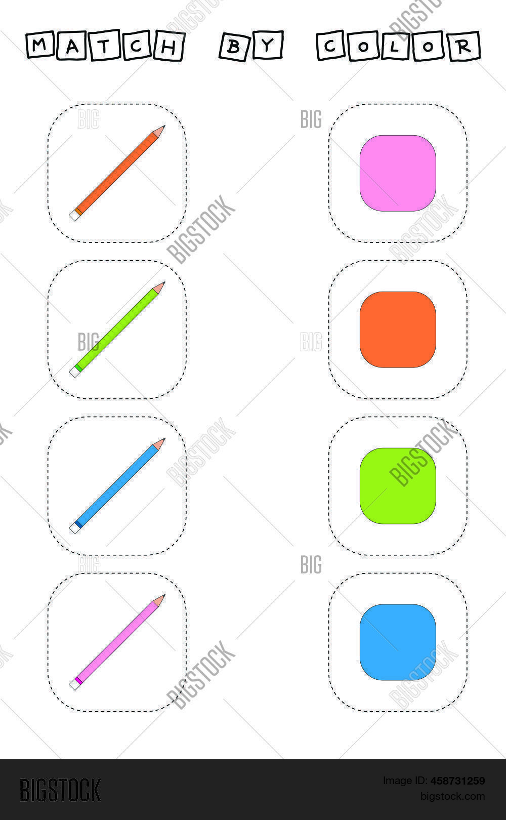 Match Pencils Their Vector & Photo (Free Trial) | Bigstock