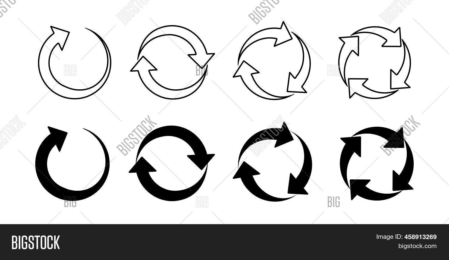 Set Circle Arrow Icons Image & Photo (Free Trial) | Bigstock