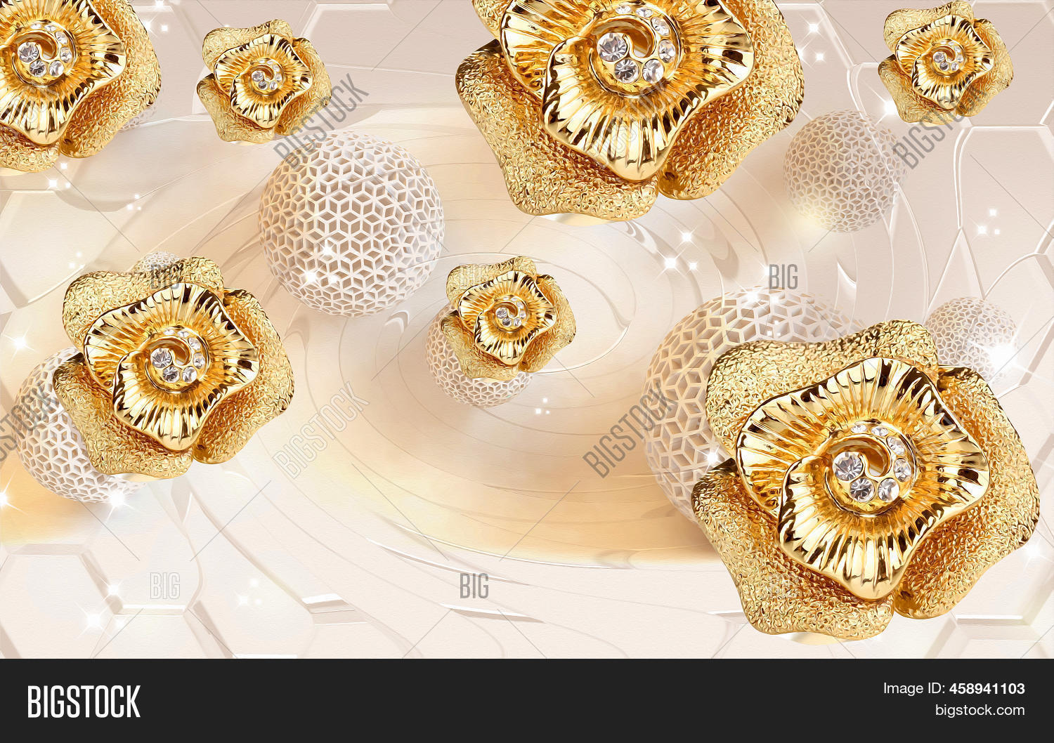 3d Golden Flower 3d Image & Photo (Free Trial) | Bigstock