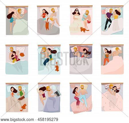 Couple Sleeping Poses Vector & Photo (Free Trial) | Bigstock