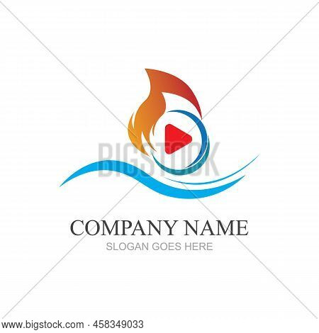 Fire Play Button Logo Vector & Photo (Free Trial) | Bigstock