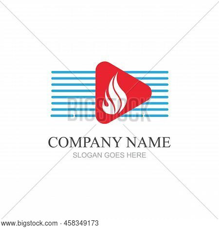 Fire Play Button Logo Vector & Photo (Free Trial) | Bigstock