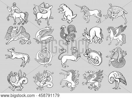Heraldic Mythical Vector & Photo (Free Trial) | Bigstock