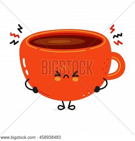 Cute Sad Cup Coffee Vector & Photo (Free Trial) | Bigstock