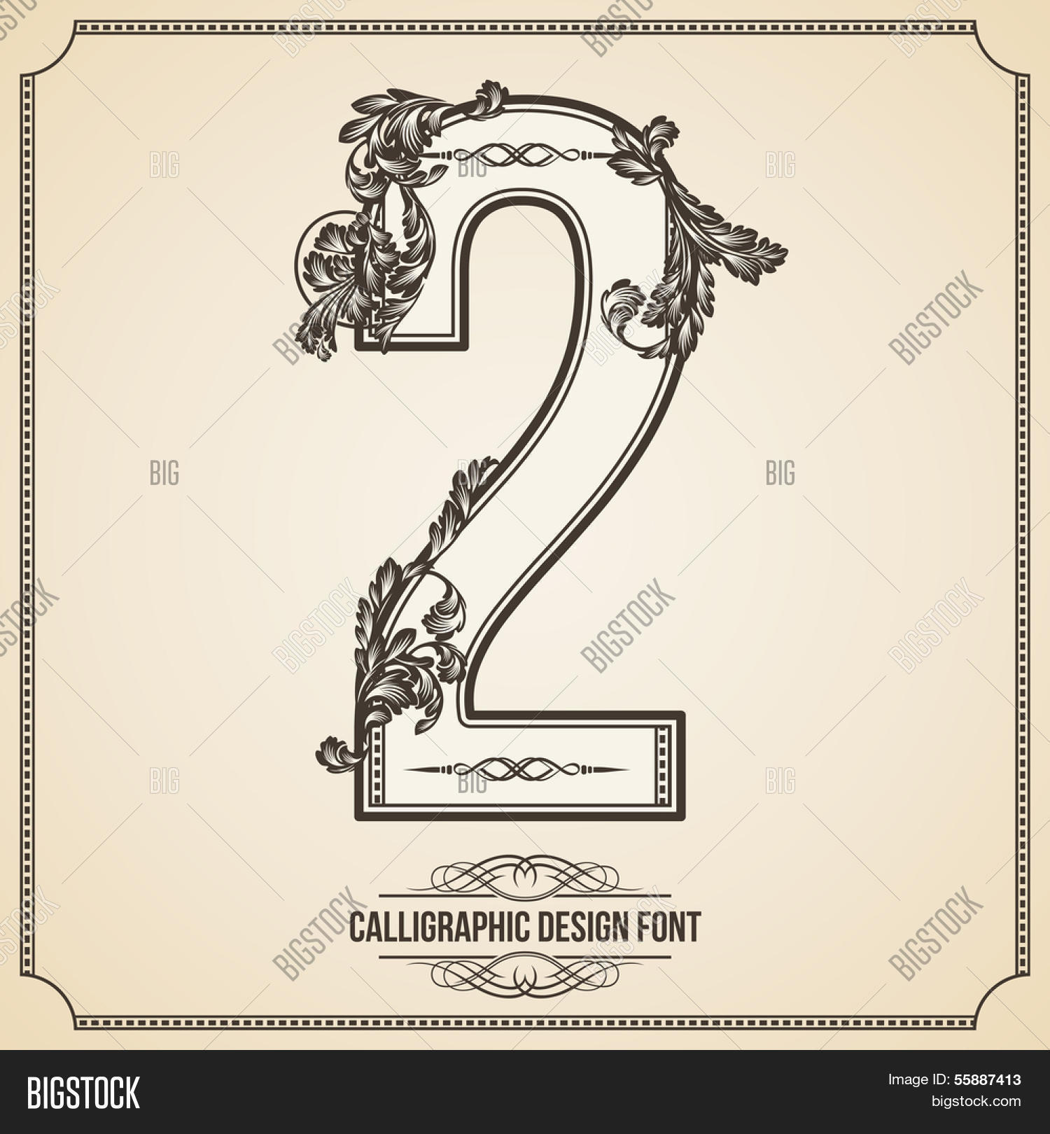 Calligraphic Font. Vector & Photo (Free Trial) | Bigstock