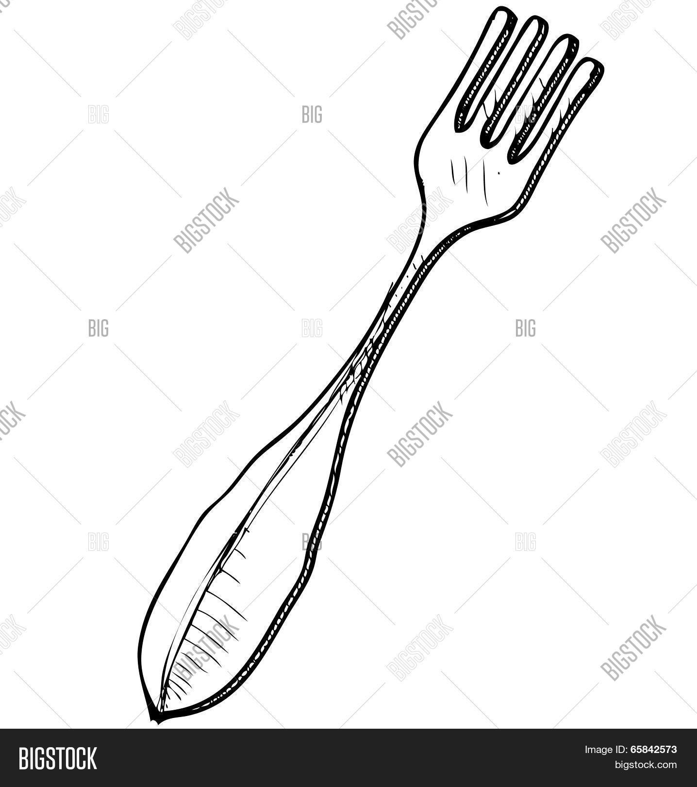 Fork Sketch Vector & Photo (Free Trial) | Bigstock