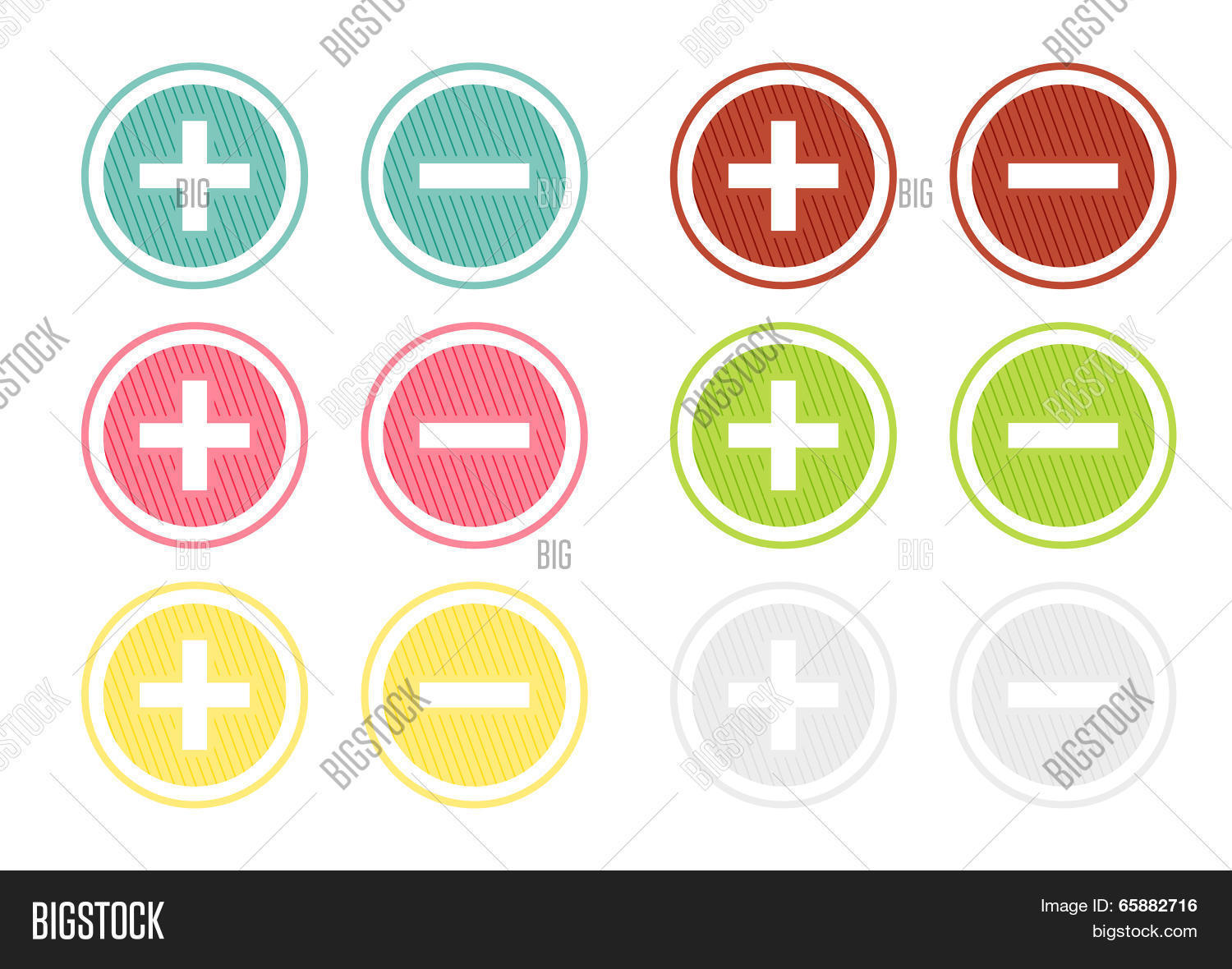 Set 6 Plus Minus Vector & Photo (Free Trial) | Bigstock