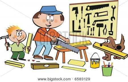 Home Workshop Cartoon Image & Photo (Free Trial) | Bigstock