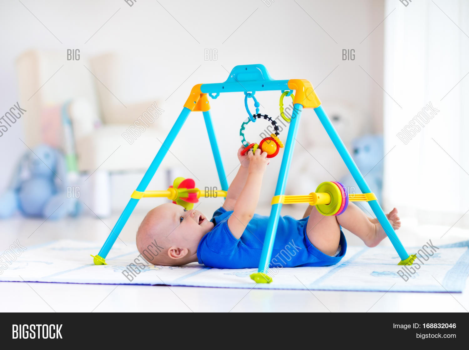 Baby Boy On Play Mat. Image & Photo (Free Trial) | Bigstock