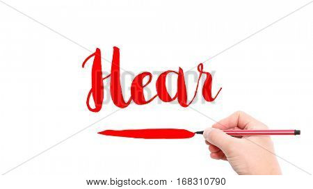 Verb Hear Written On Image & Photo (Free Trial) | Bigstock