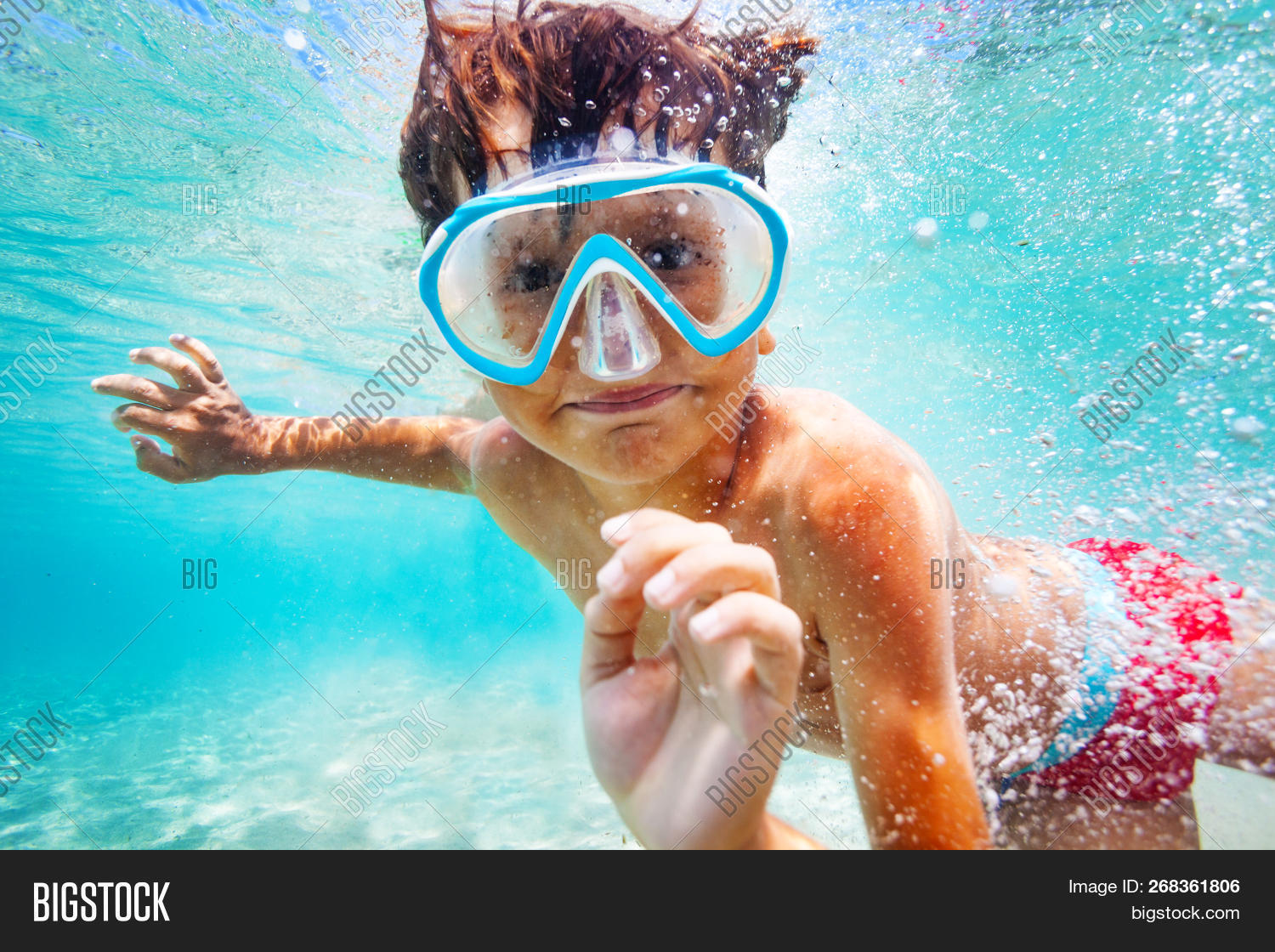 Happy Boy Scuba Mask Image & Photo (Free Trial) | Bigstock