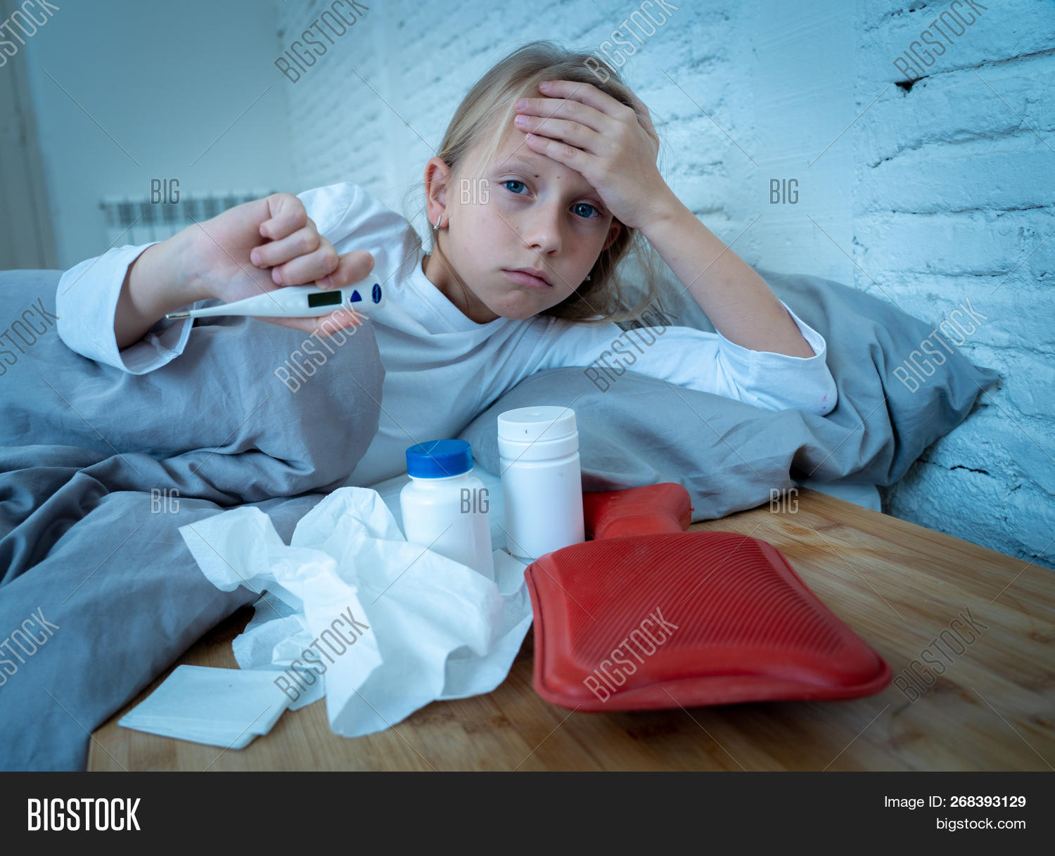 Little Girl Lying Sick Image & Photo (Free Trial) | Bigstock
