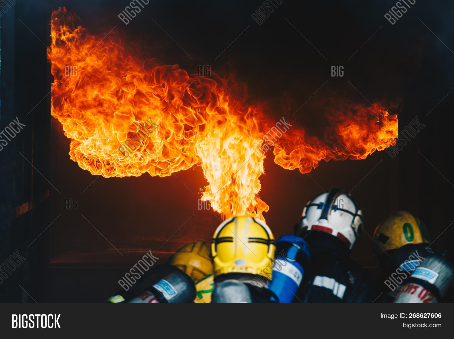 Firefighters Fighting Image & Photo (Free Trial) | Bigstock