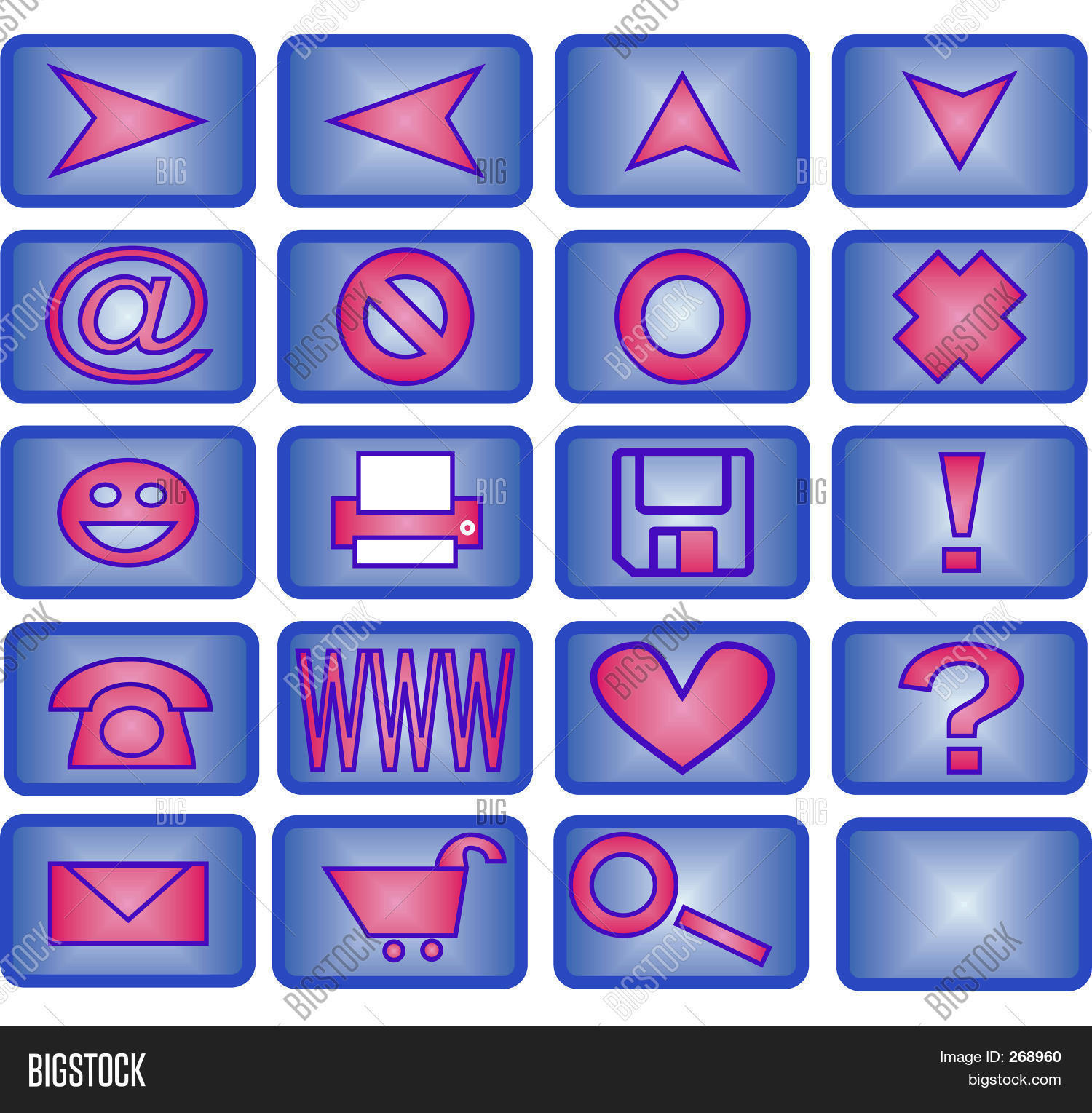 20 Icon Set(blue Pink) Image & Photo (Free Trial) | Bigstock