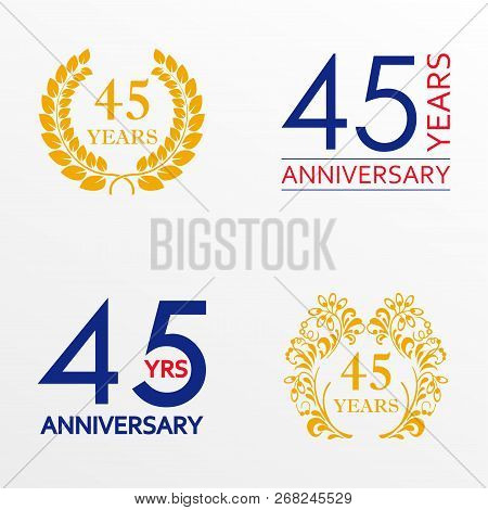 45 Years Anniversary Vector & Photo (Free Trial) | Bigstock