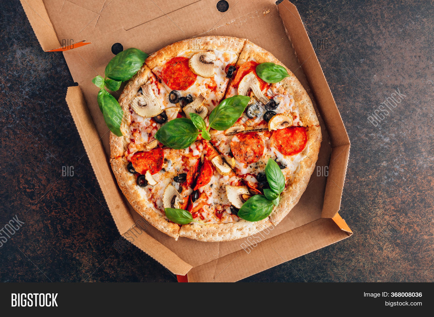 Pizza Orange Cardboard Image & Photo (Free Trial) | Bigstock