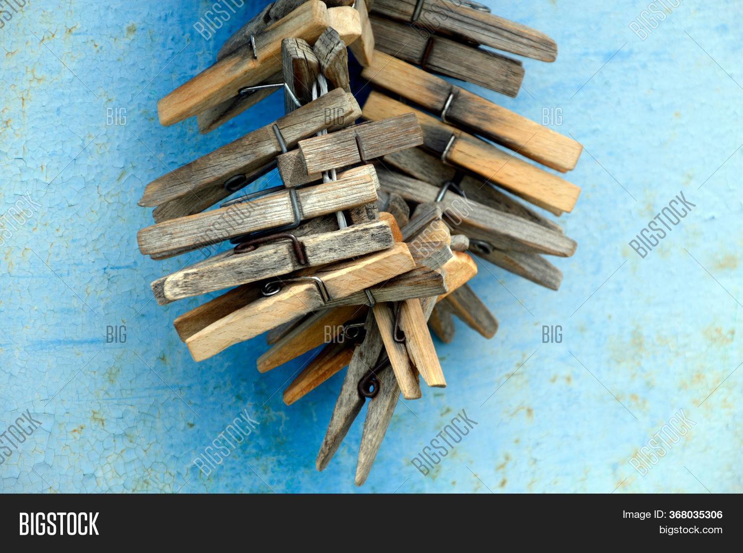 Clothespins On Rope On Image & Photo (Free Trial) | Bigstock