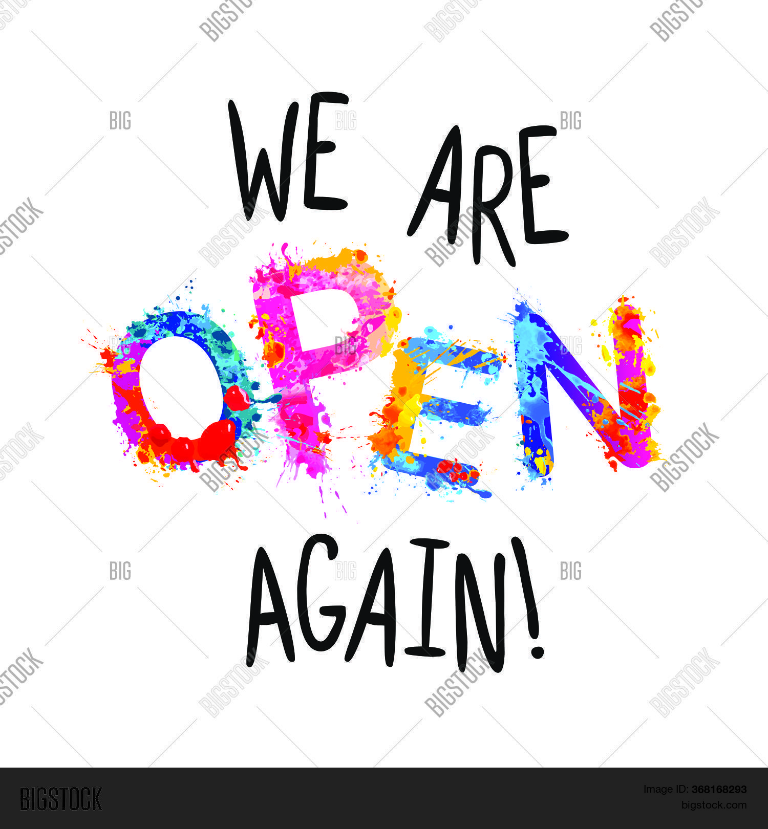 We Open Again. Vector Vector & Photo (Free Trial) | Bigstock
