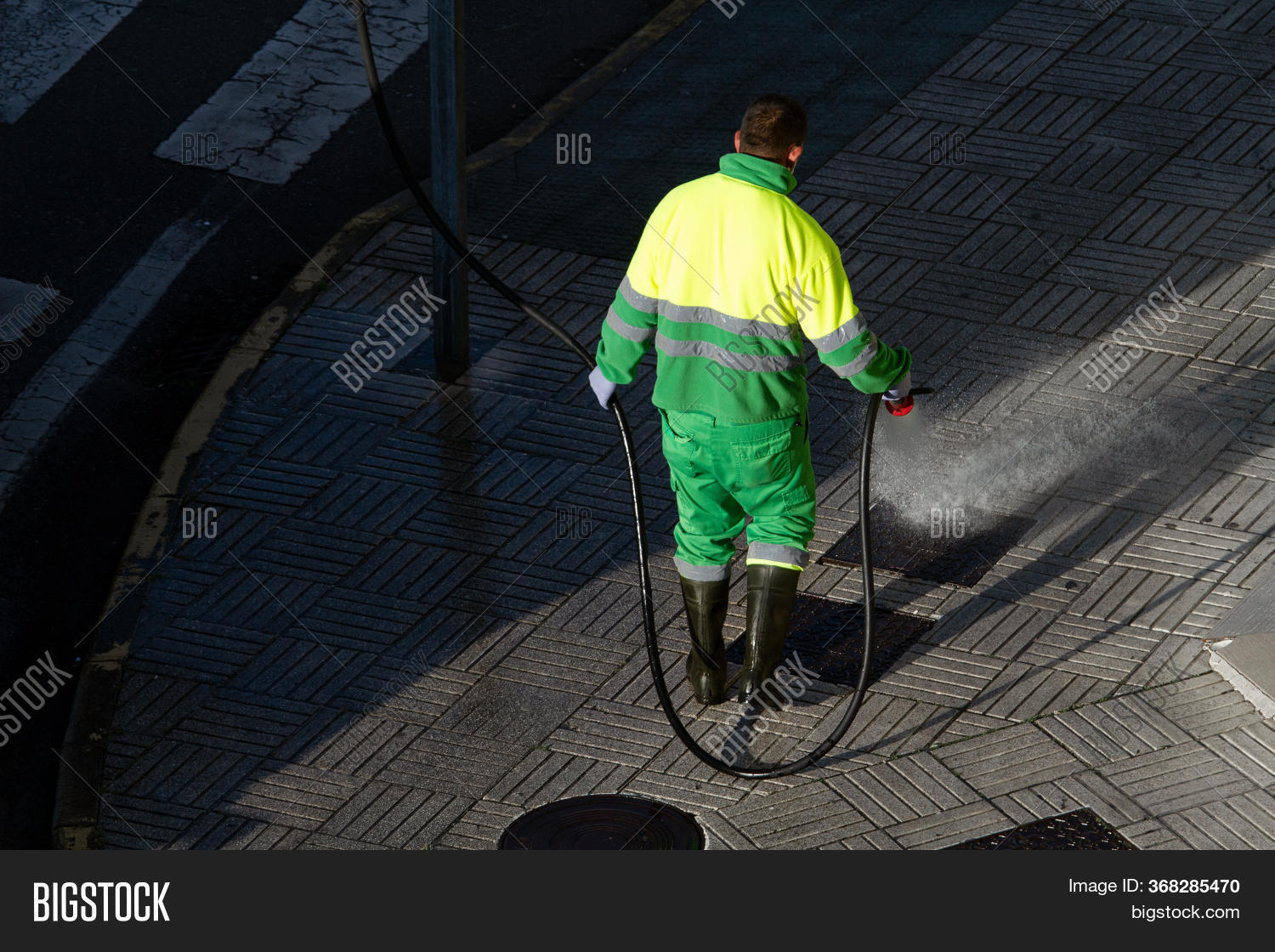 Worker Cleaning Street Image & Photo (Free Trial) | Bigstock