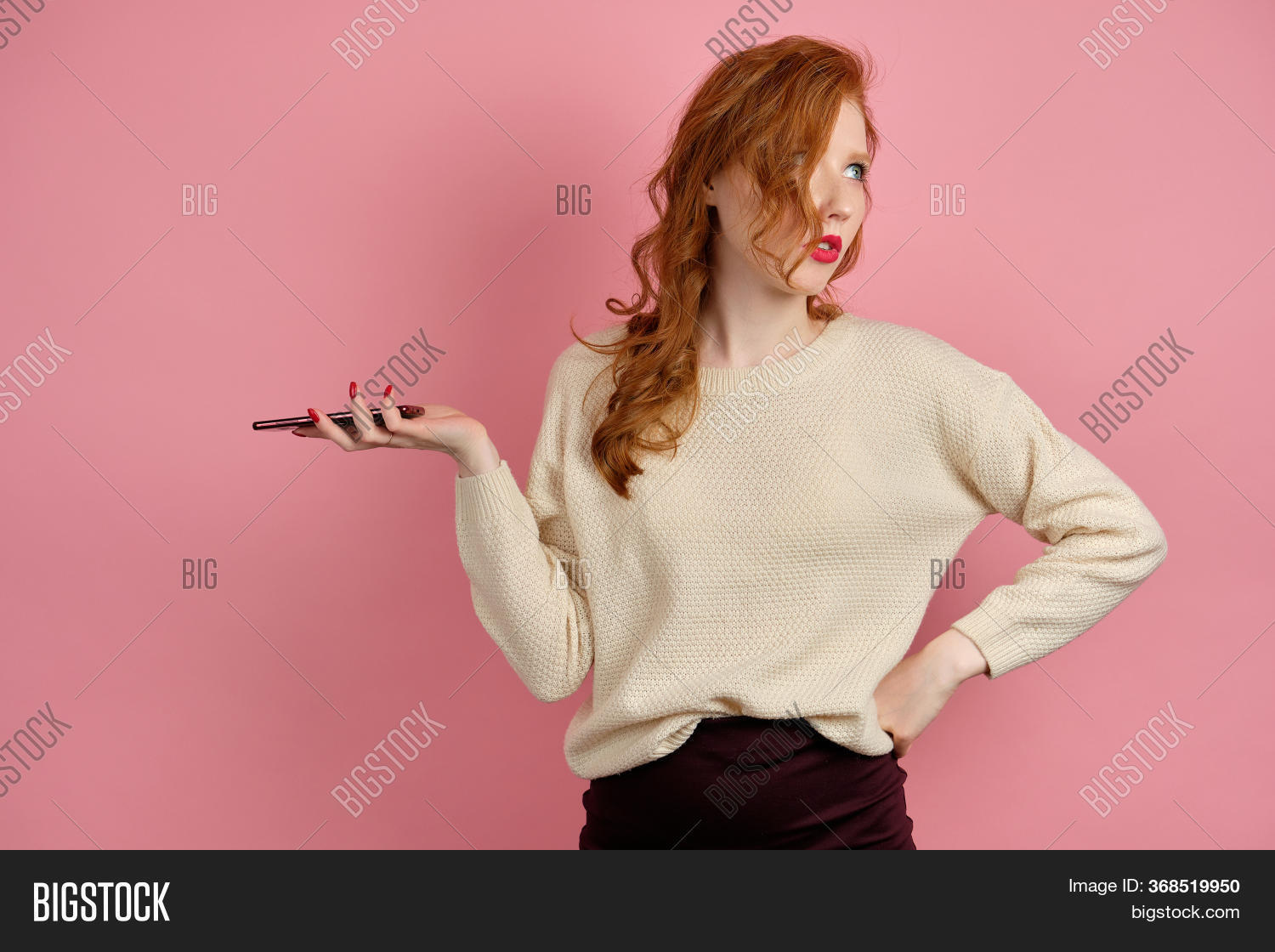 Red-haired Girl Stands Image & Photo (Free Trial) | Bigstock