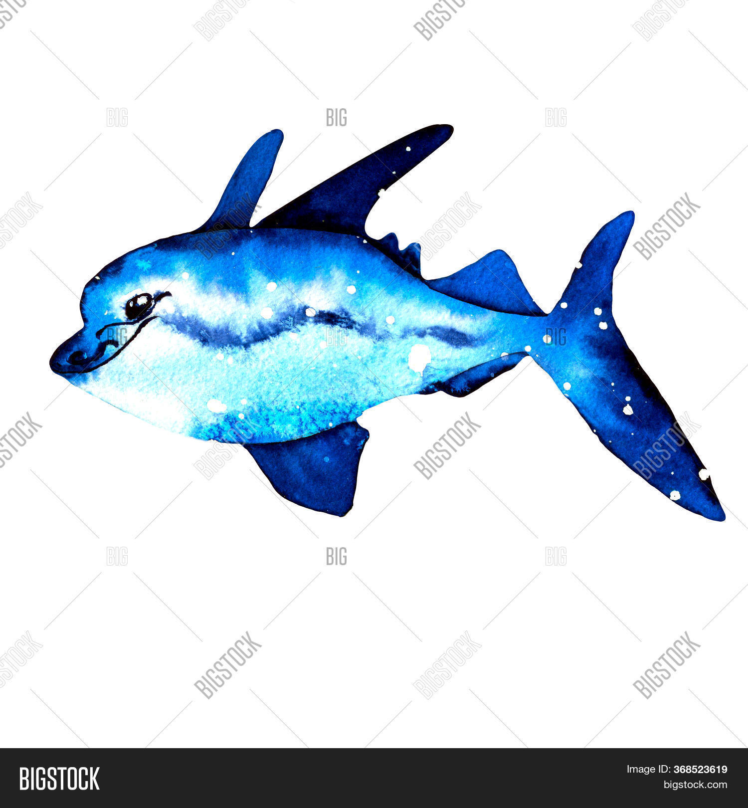 Watercolor Blue Fish. Image & Photo (Free Trial) | Bigstock