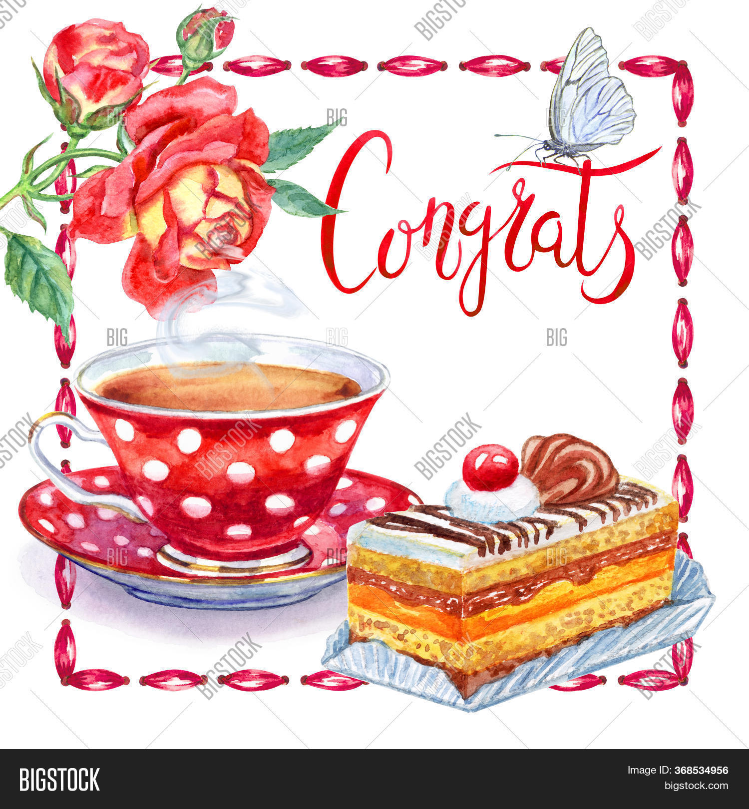 Greeting Card Cup Tea Image & Photo (Free Trial) | Bigstock