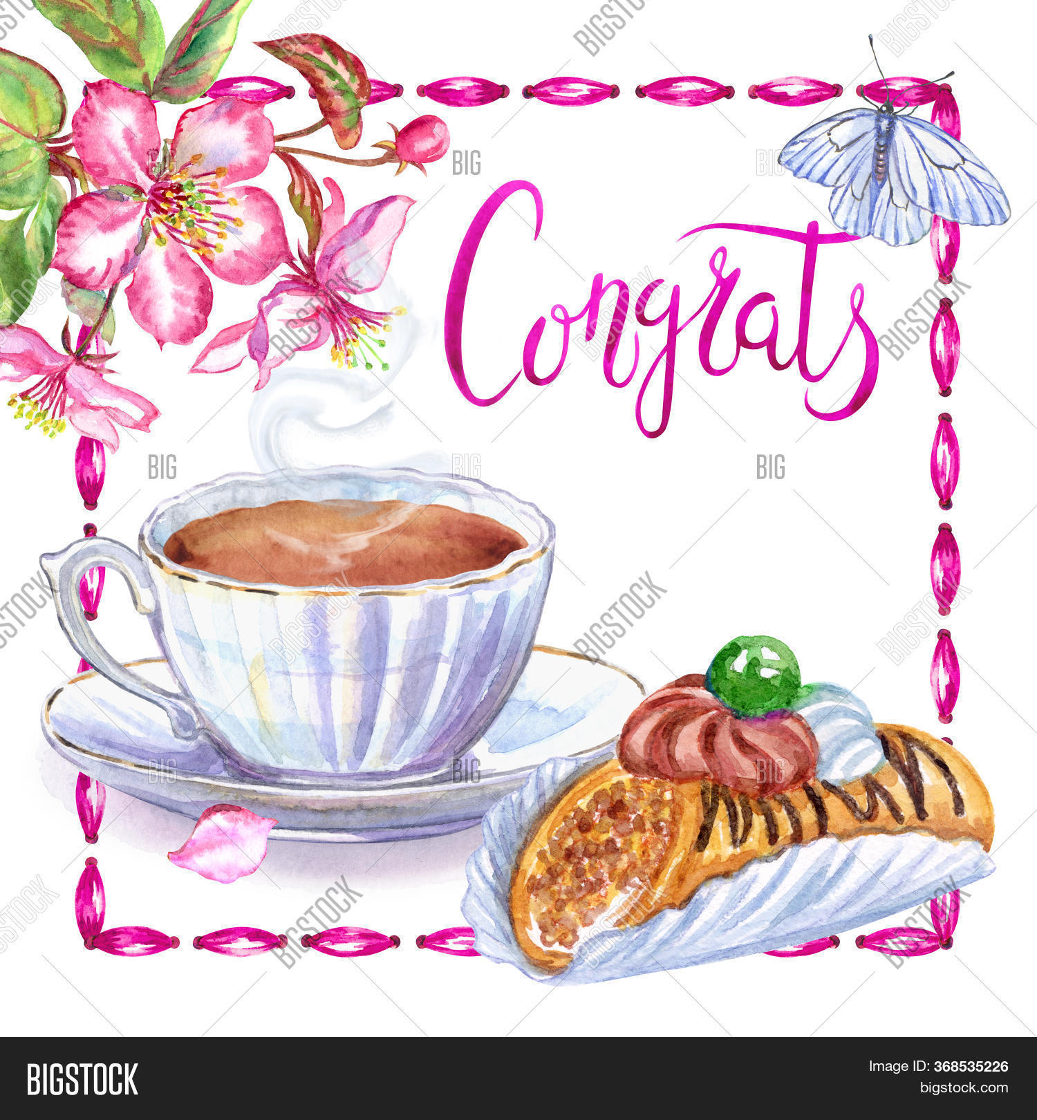 Greeting Card Cup Tea Image & Photo (Free Trial) | Bigstock