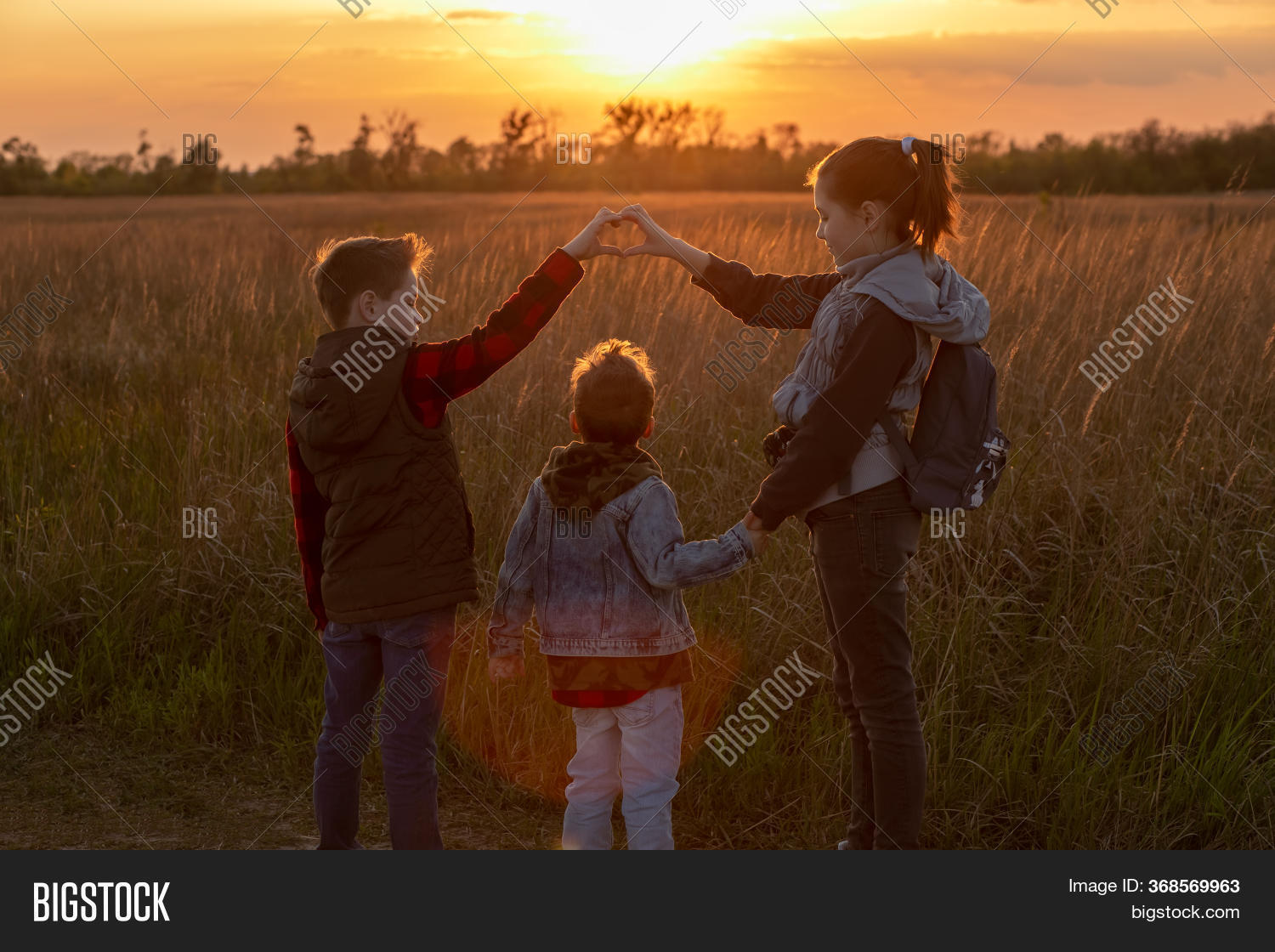 Children Sunset Field Image & Photo (Free Trial) | Bigstock