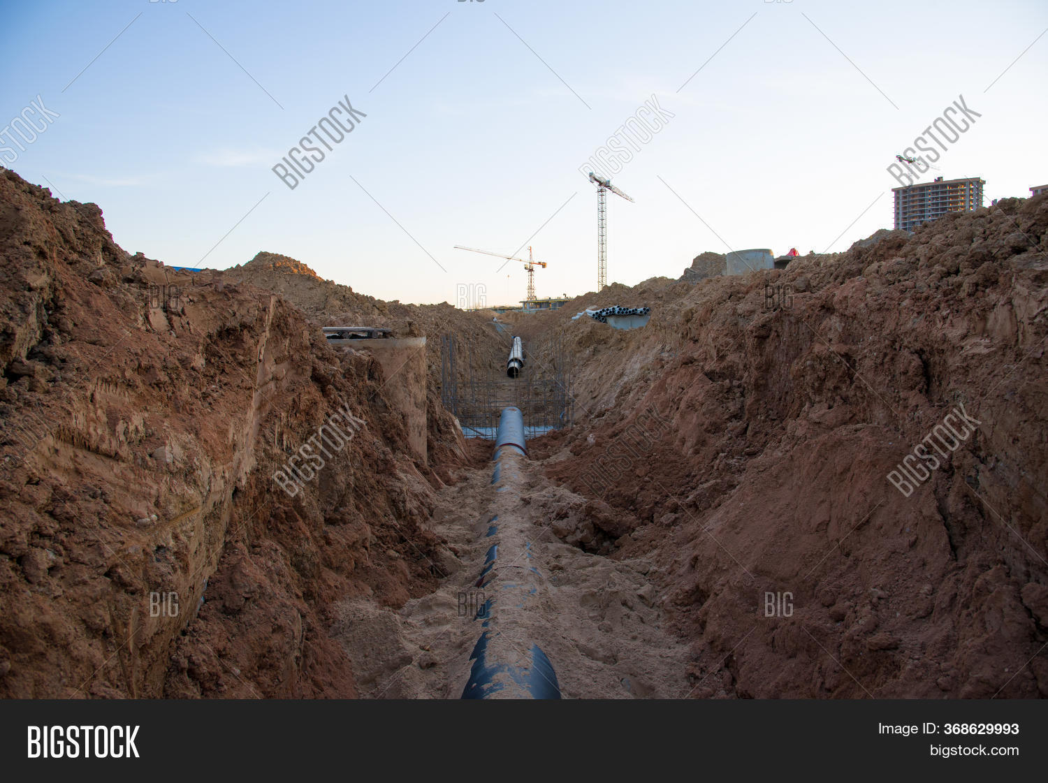 Sewer Pipes Laying Image & Photo (Free Trial) | Bigstock