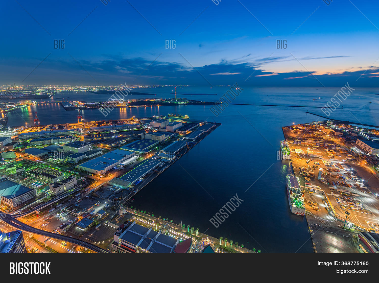 Areal View Osaka Port Image & Photo (Free Trial) | Bigstock